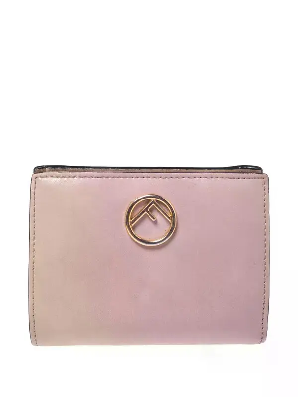 Fendi F Is Leather Metal Logo Wallet - Pink