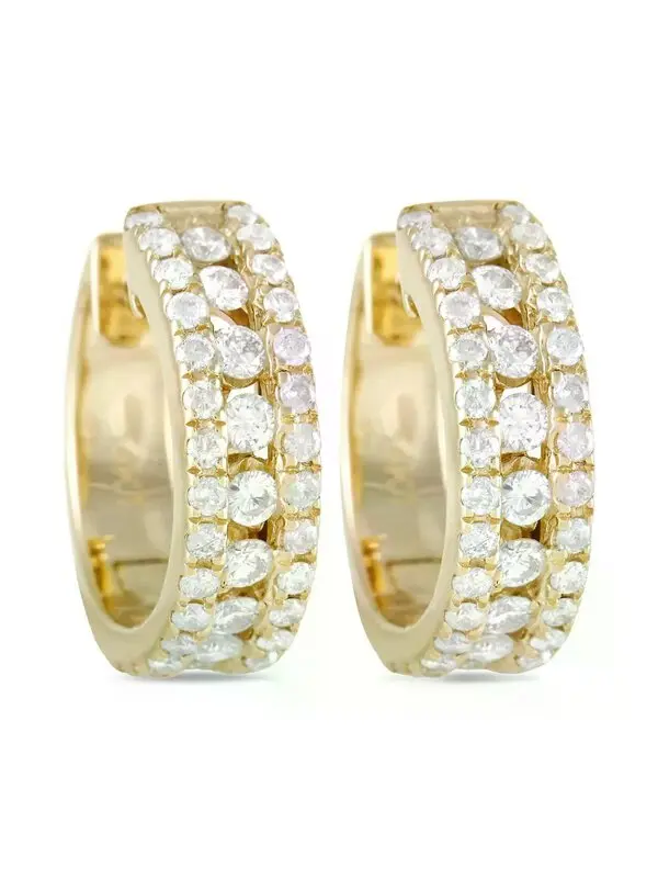 LB EXCLUSIVE 14k Yellow Diamond Huggie Earrings - Gold