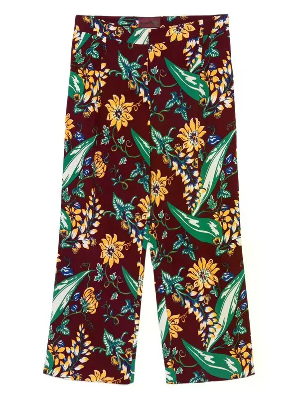 Prada 2000s Floral-print Trousers