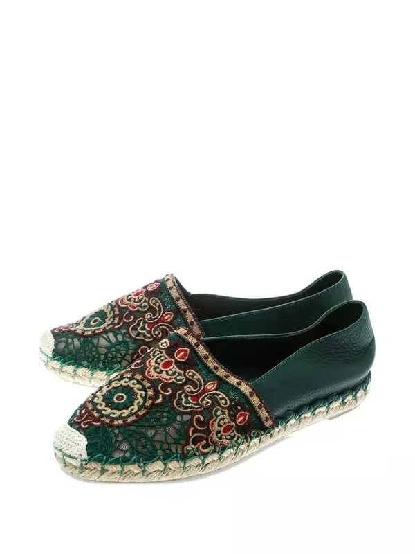 Valentino Garavani Leather Lace Espadrilles