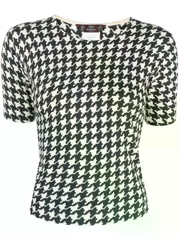John Galliano 1990s Houndstooth Top