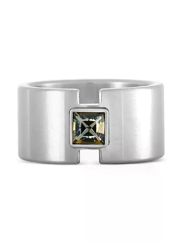 SWATCH Vintage Stainless Steel And Crystal Ring - Silver