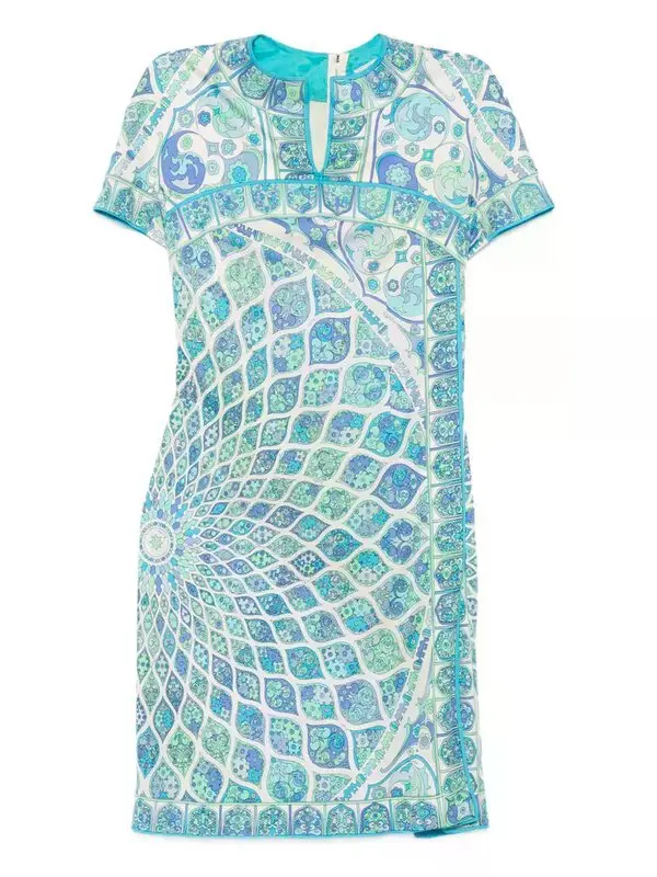 Emilio Pucci 1960s Geometric-pattern Silk Dress
