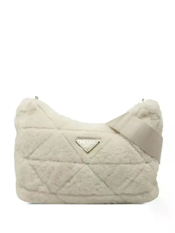 Prada Quilted Shearling Crossbody Bag