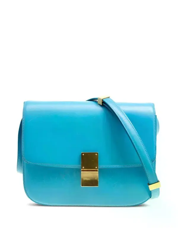 Celine Leather Flap Shoulder Bag - Blue
