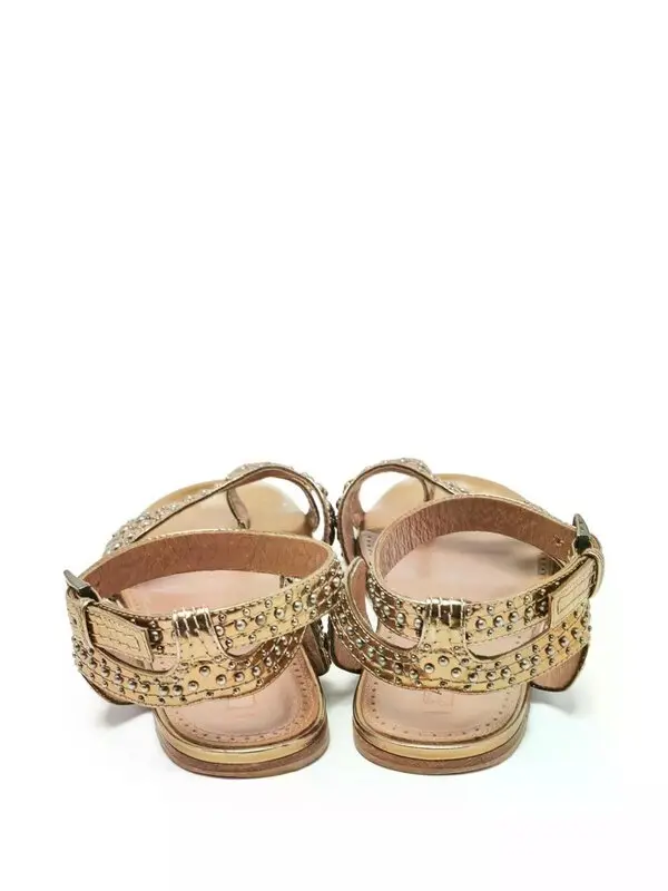 Alaïa Metallic Flat Sandals