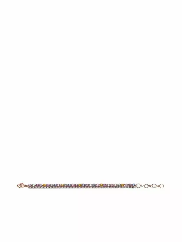 PRAGNELL 18kt Rose Gold Rainbow Sapphire And Diamond Bracelet - Pink