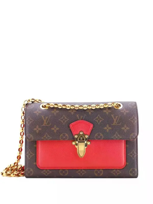 LOUIS VUITTON Victoire Handbag Monogram Canvas And Leather Shoulder Bag - Brown