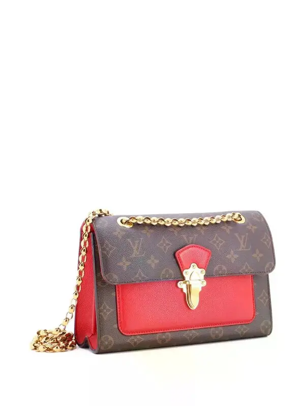 LOUIS VUITTON Victoire Handbag Monogram Canvas And Leather Shoulder Bag - Brown