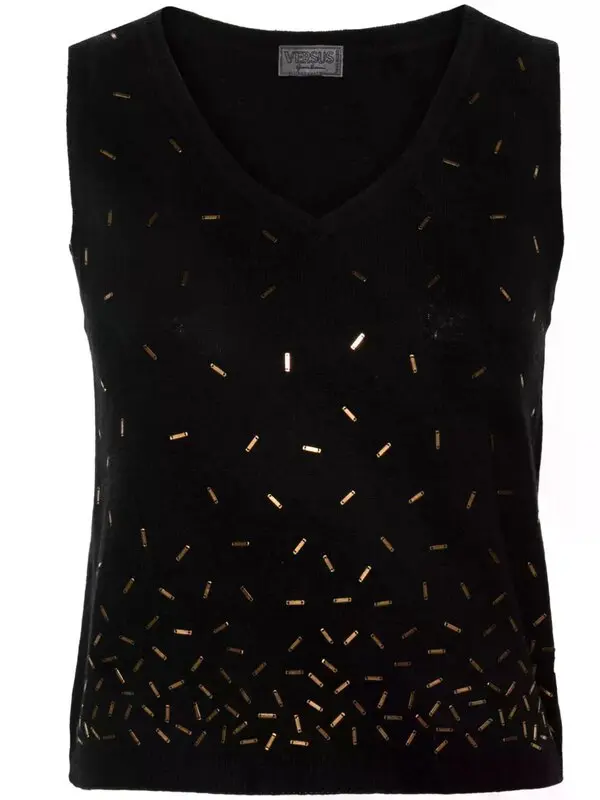 Versace 2000s Plaque-embellished Knitted Vest