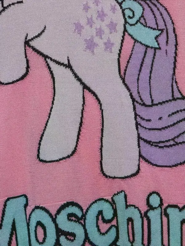 Moschino Cotton Dress With Pony Graphic - Pink