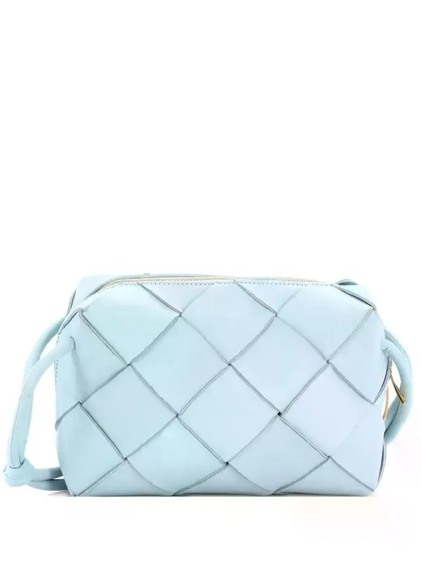 Bottega Veneta Cassette Camera Crossbody Bag Maxi Intrecciato Leather - Blue