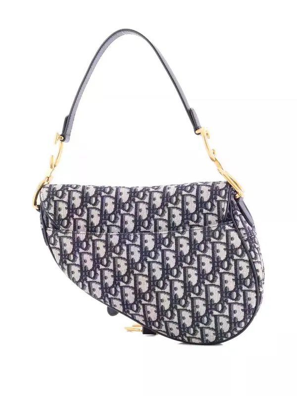 Dior Saddle Oblique Canvas Handbag - Blue