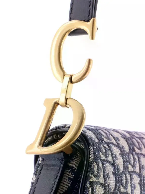 Dior Saddle Oblique Canvas Handbag - Blue