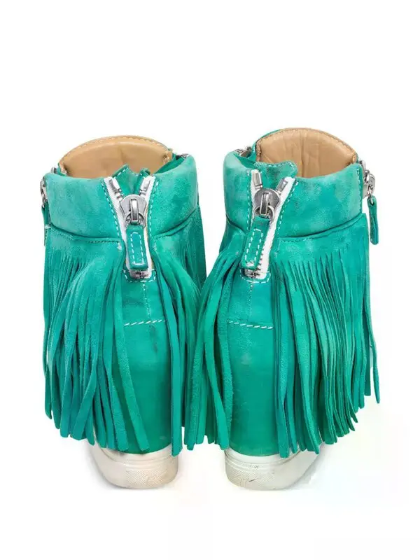 GIUSEPPE ZANOTTI Suede Fringed Sneakers - Green