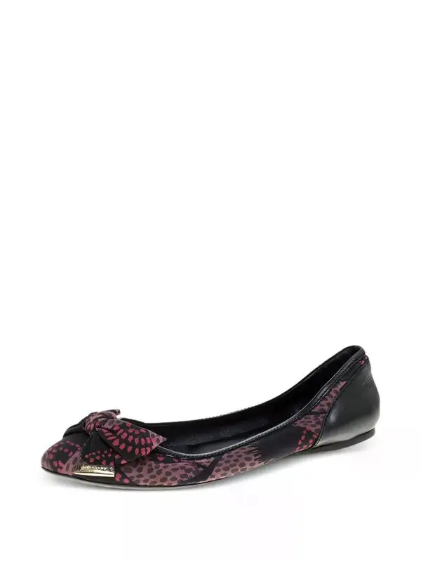 Burberry Bow-detail Pattern Ballet Flats