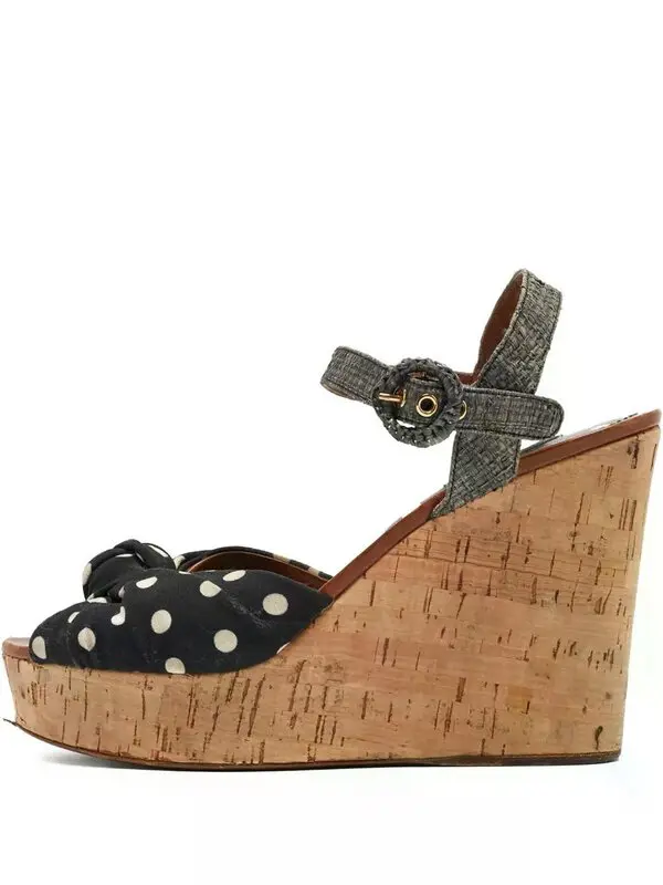 Dolce & Gabbana 110mm Polka-dot Wedge Sandals