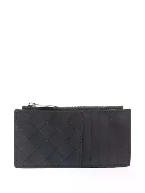 Bottega Veneta 2020s Intrecciato Leather Card Case - Black