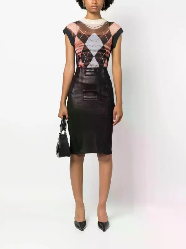 JEAN PAUL GAULTIER 1987 Panelled Leather Pencil Skirt