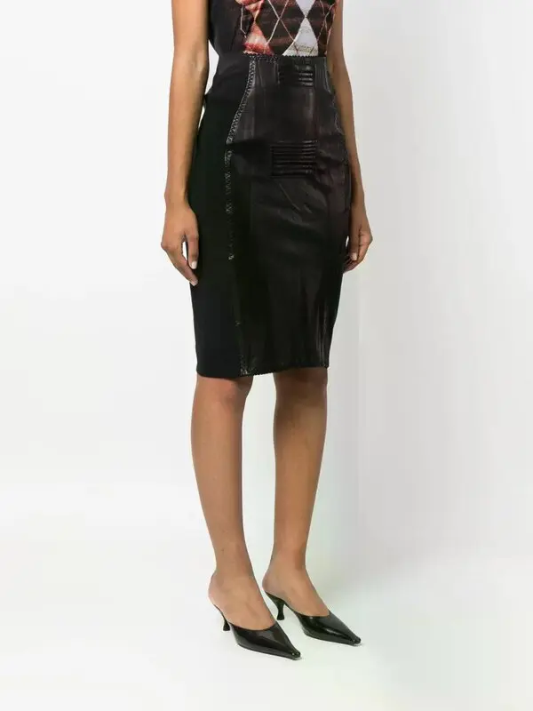 JEAN PAUL GAULTIER 1987 Panelled Leather Pencil Skirt