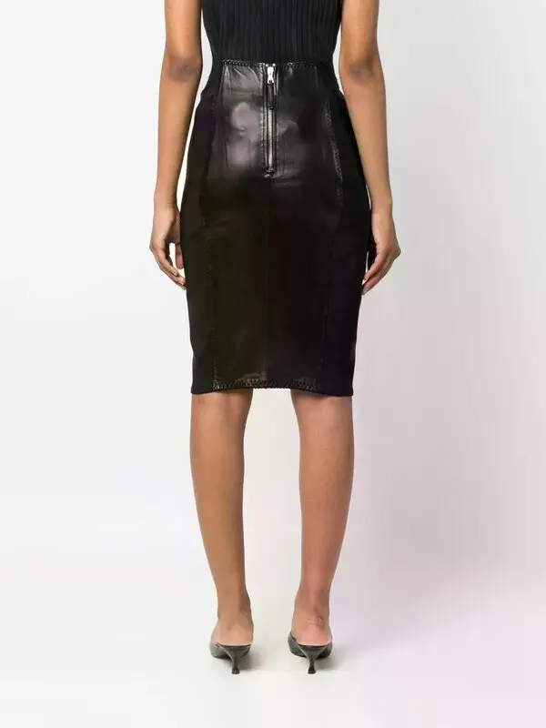 JEAN PAUL GAULTIER 1987 Panelled Leather Pencil Skirt