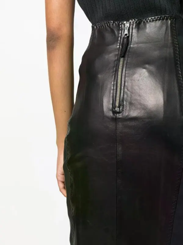 JEAN PAUL GAULTIER 1987 Panelled Leather Pencil Skirt