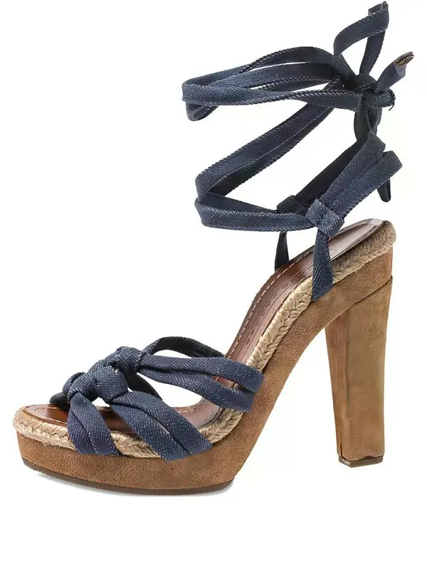 Marc Jacobs 115mm Denim-knot Platform Sandals - Blue