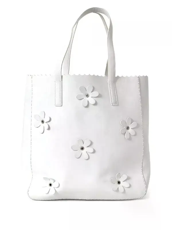 Prada 1999 Floral-appliqué Tote Bag
