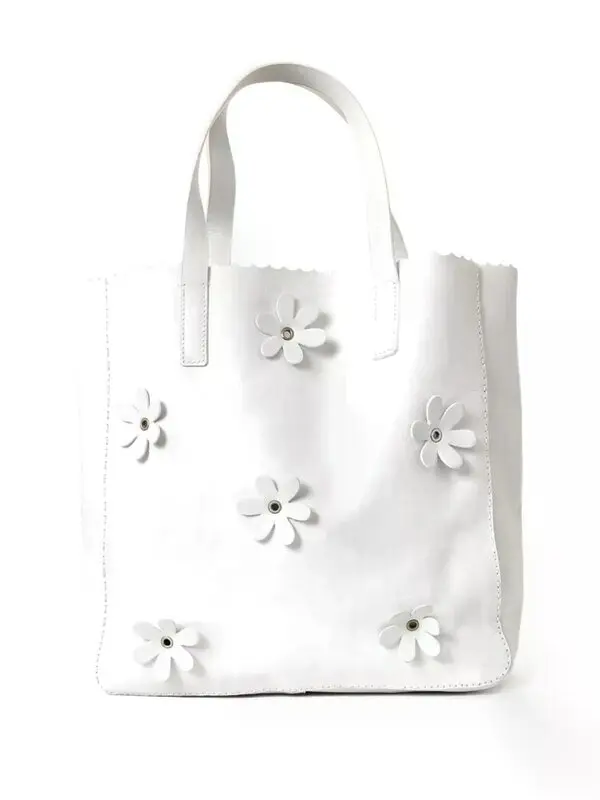 Prada 1999 Floral-appliqué Tote Bag