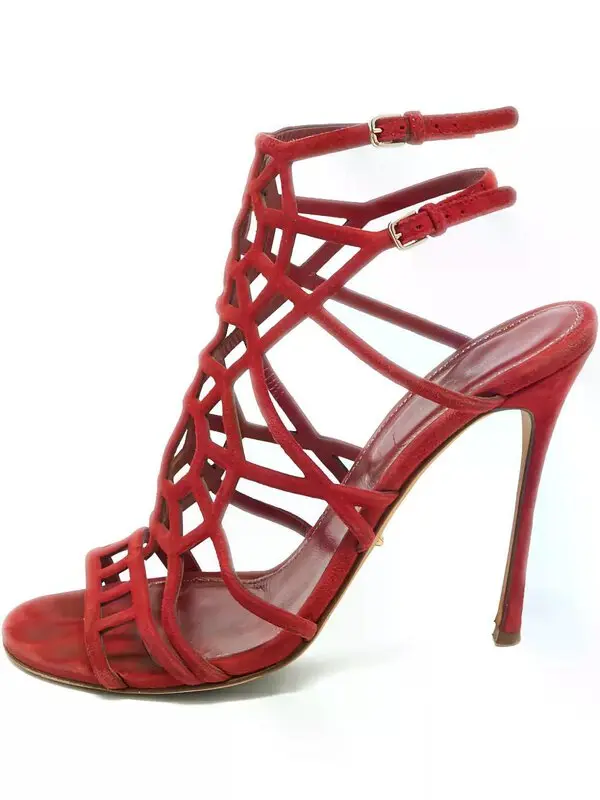 SERGIO ROSSI 110mm Cut-out Sandals - Red