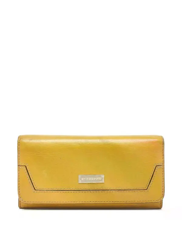 Burberry Leather Wallet - Yellow