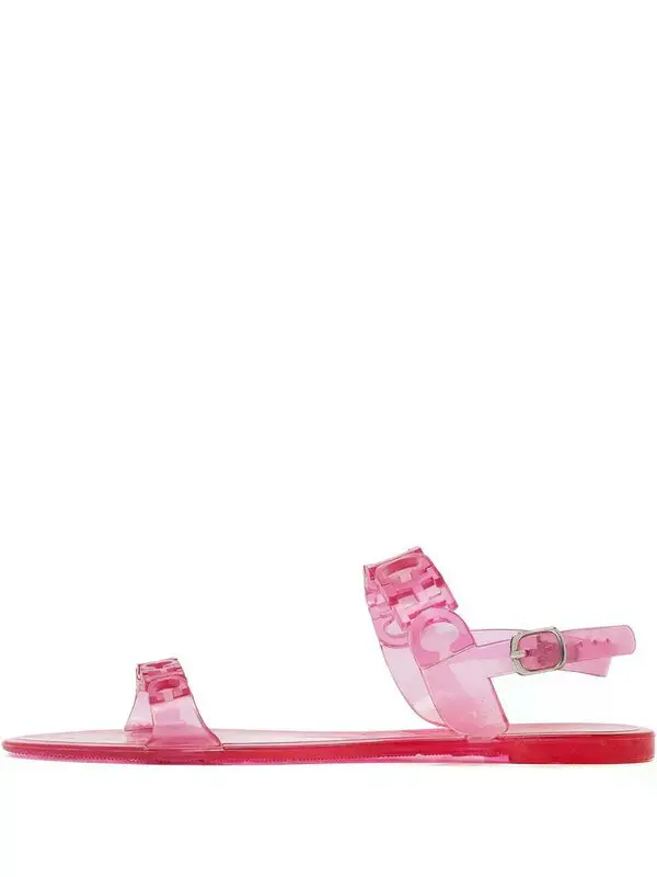 Carolina Herrera Logo Jelly Flat Sandals - Pink