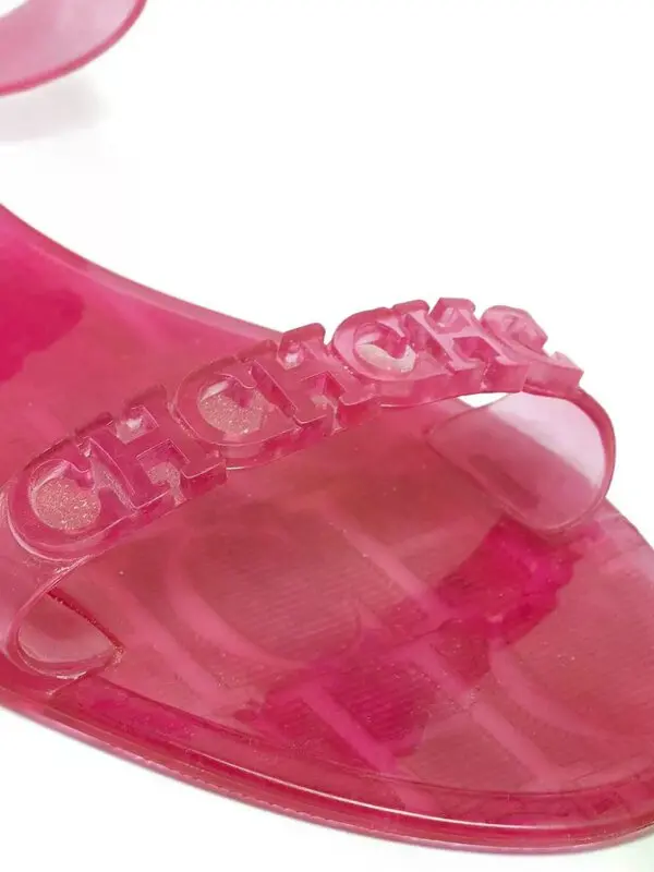 Carolina Herrera Logo Jelly Flat Sandals