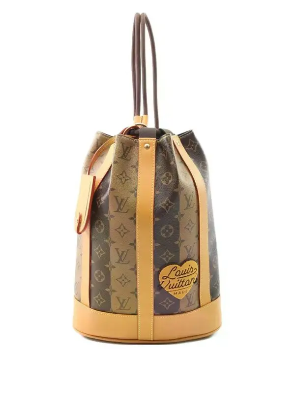 LOUIS VUITTON X Nigo Randonnee Monogram-stripe Shoulder Bag - Brown