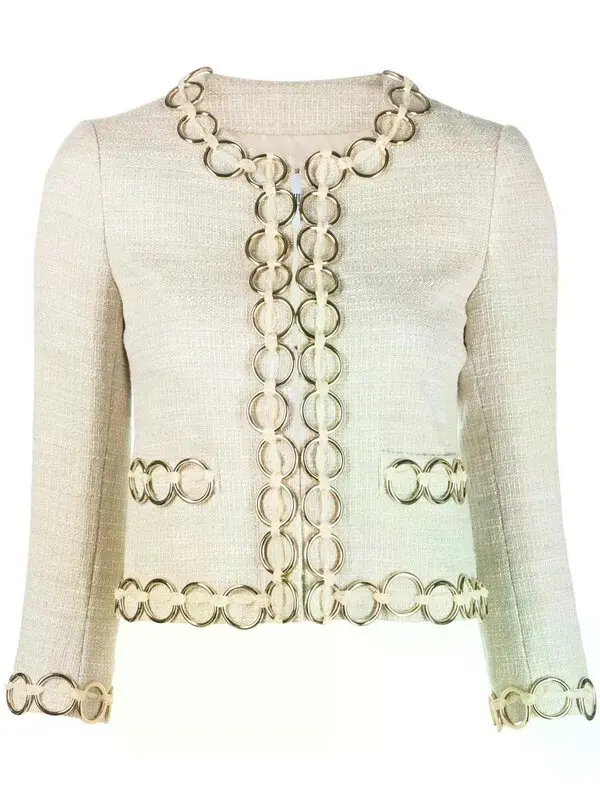 Moschino 1990s Collarless Jacket - Neutrals