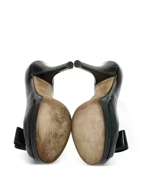 Fendi 140mm Patent Leather Bow Pumps