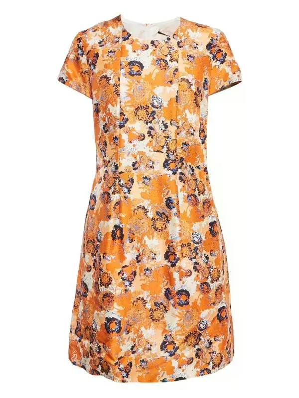 BOSS Floral-pattern Silk A-line Dress