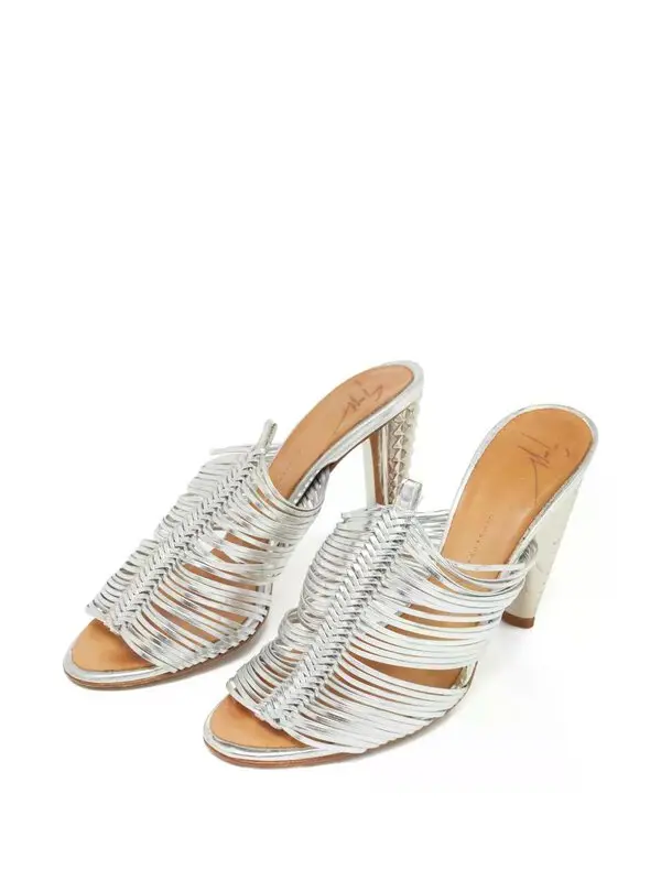 GIUSEPPE ZANOTTI Woven Leather Mules