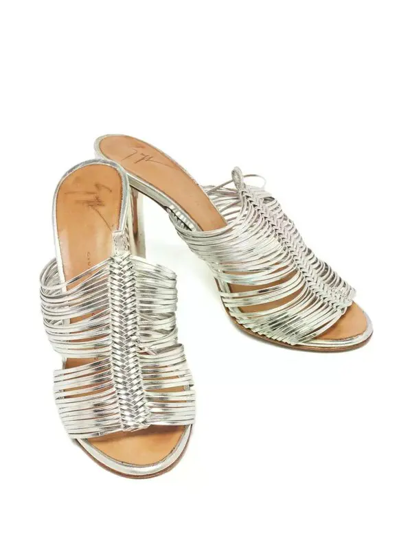 GIUSEPPE ZANOTTI Woven Leather Mules