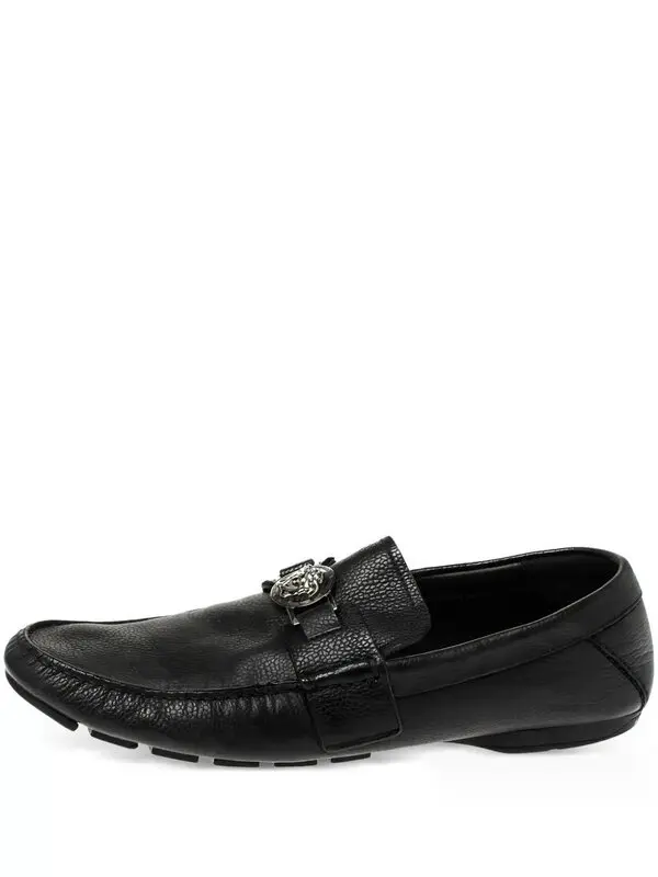 Versace Medusa Leather Loafers - Black