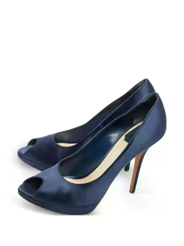 Dior Satin Heeled Pumps - Blue
