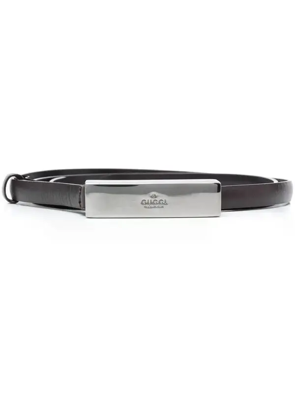 Gucci 2010s Logo-plaque Leather Belt - Brown