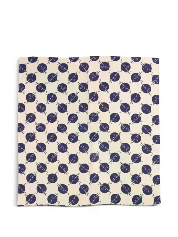 MILA SCHON Pre-owned Polka-dot Pocket Handkerchief - White