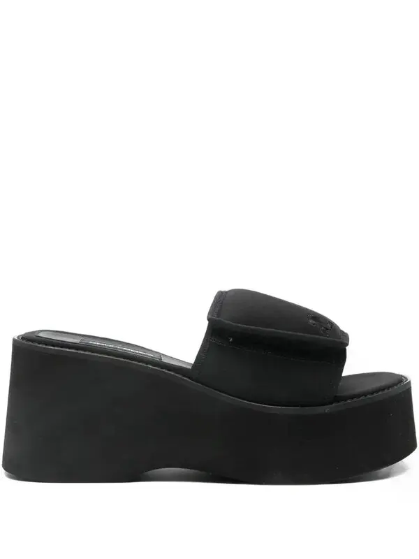COURREGES 75mm Scuba Wave Platform Sandals
