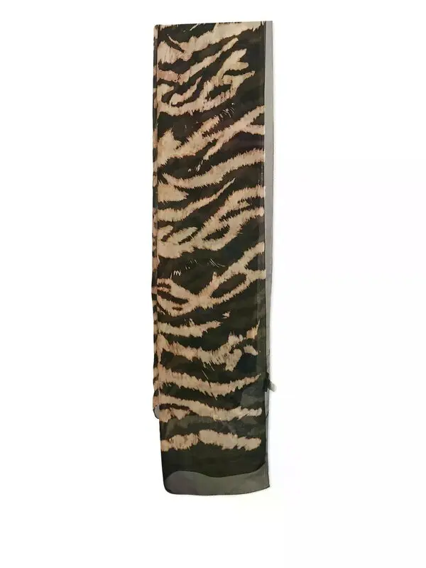 Roberto Cavalli Zebra-print Silk Stole - Black