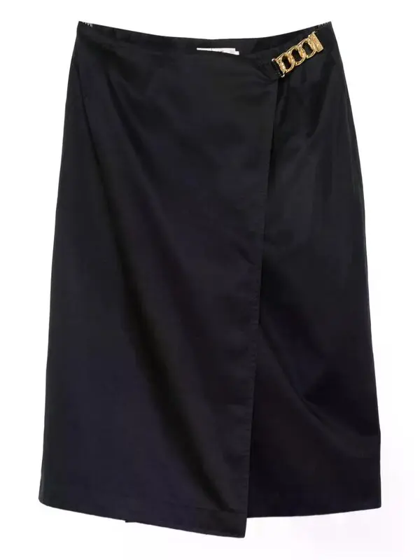 Celine 1990s Wrapped Cotton Midi Skirt