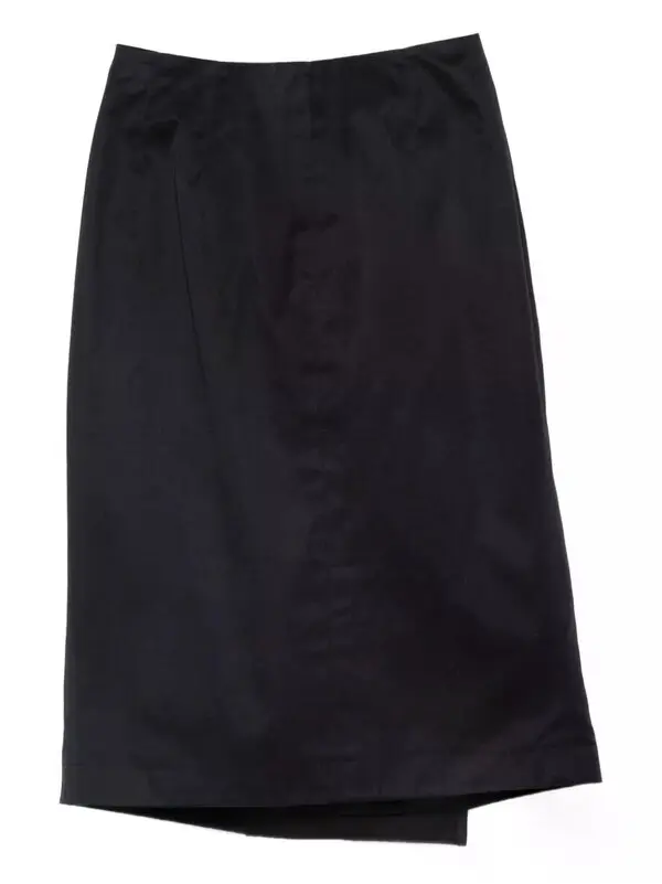 Celine 1990s Wrapped Cotton Midi Skirt