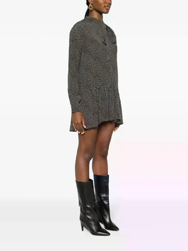 Saint Laurent 2000s Polka Dot Silk Pussy Bow Dress