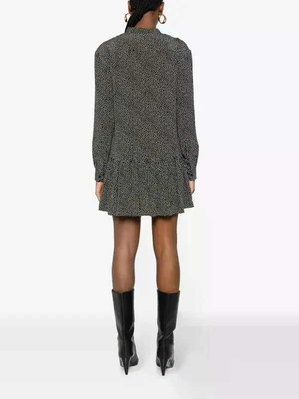 Saint Laurent 2000s Polka Dot Silk Pussy Bow Dress