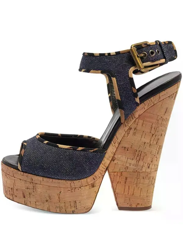 GIUSEPPE ZANOTTI 155mm Denim Platform Sandals